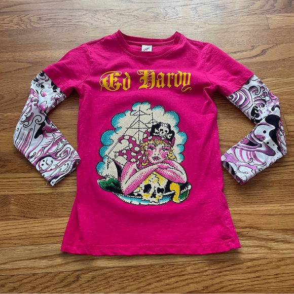 Ed Hardy | Shirts & Tops | Ed Hardy Y2k Crystals Long Sleeve Shirt ...
